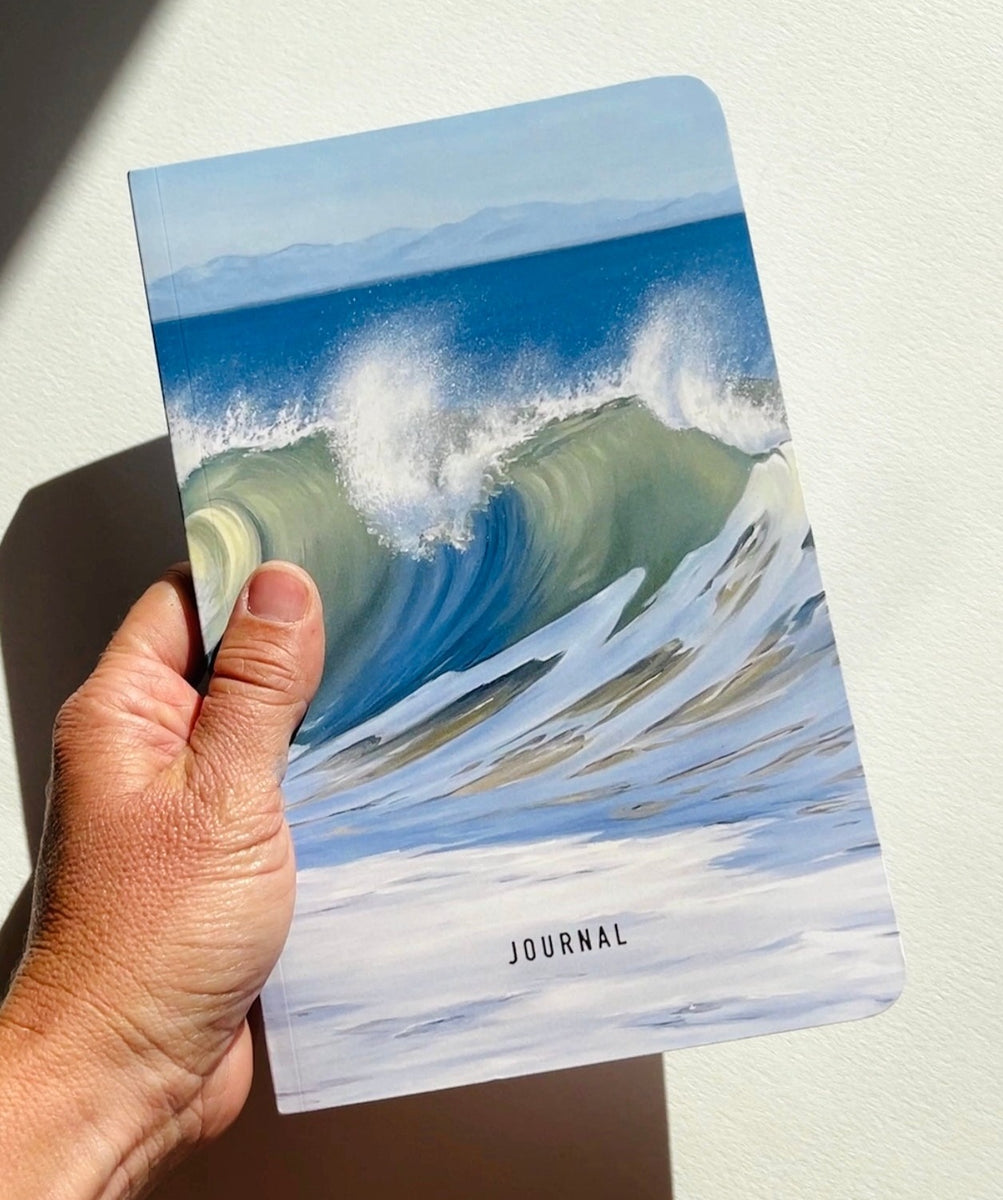 Ocean Journal Waves Notebook Lined Pages - Julie Kluh Art
