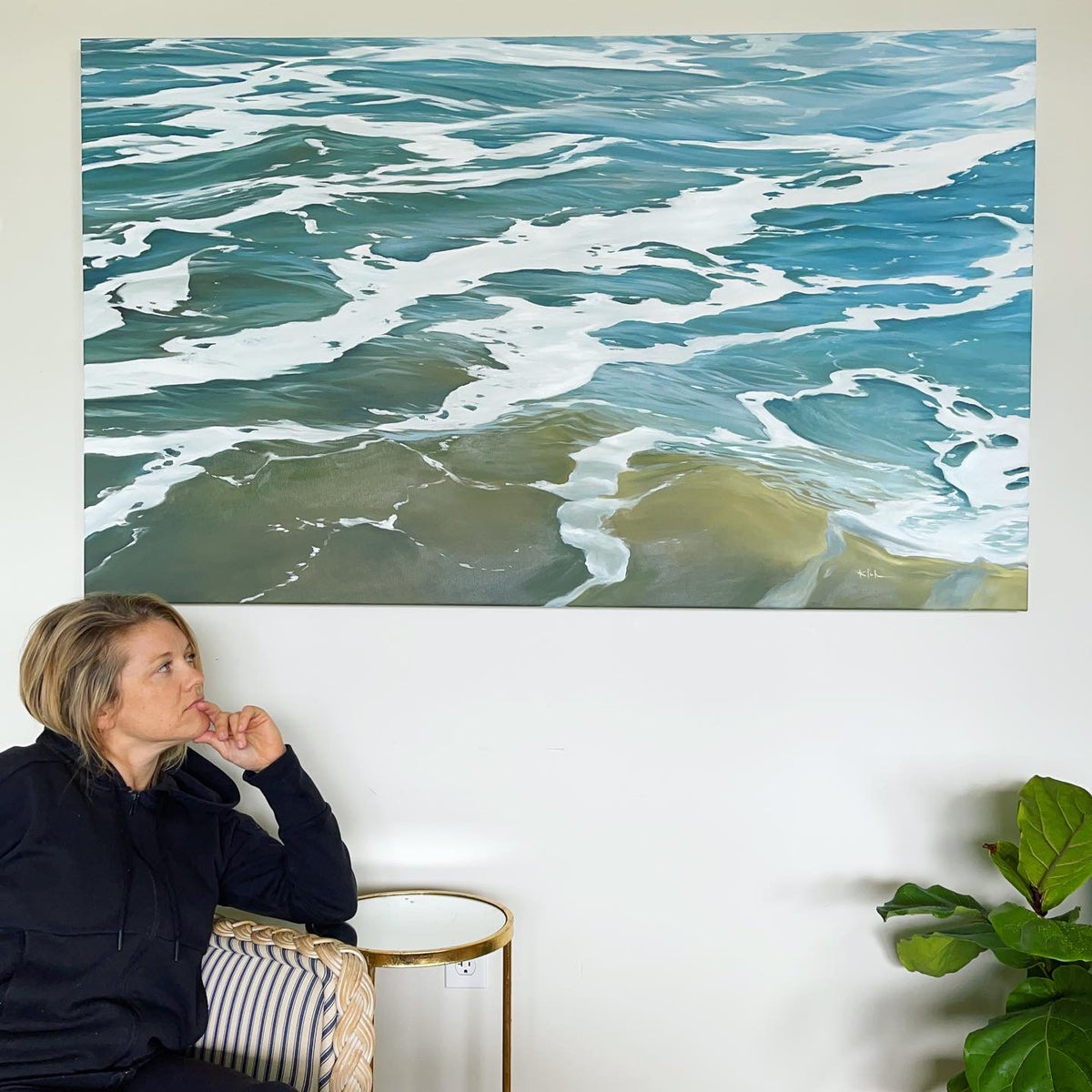 Water Surface Ocean Oil Painting – Julie Kluh Art