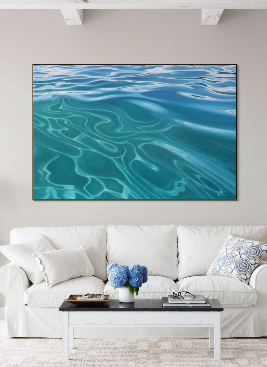 Large Clearwater Surface Turquoise and Teal Ocean Water | 60x40, 40x30 ...