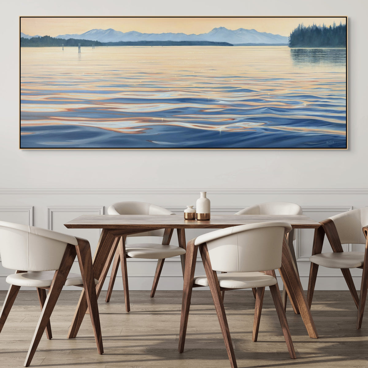Panoramic Wave Painting Art 60x24 Canvas or Paper – Julie Kluh Art