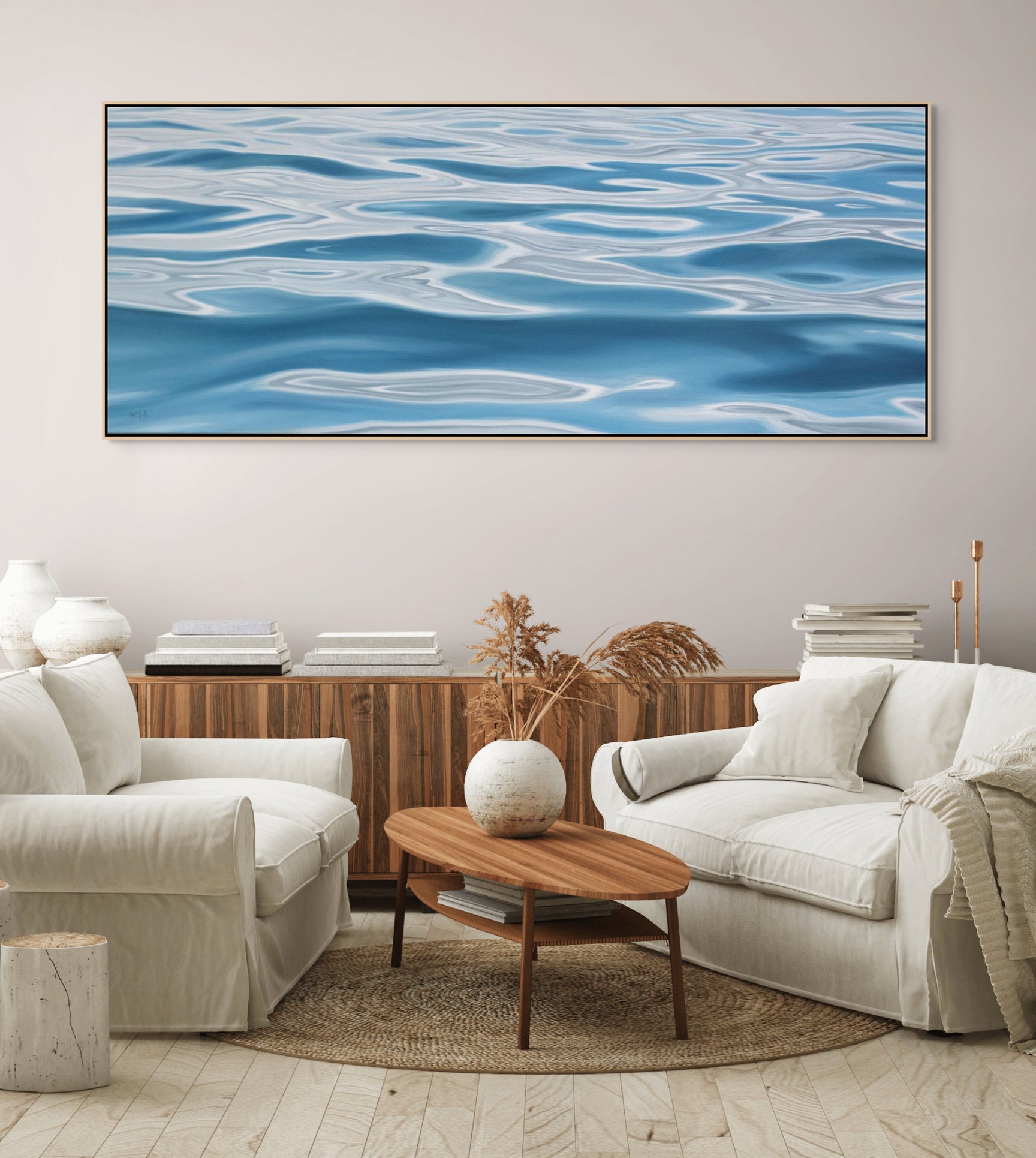 Liquid Peace | Abstract Original Oil Painting of Water Surface | 60" x ...